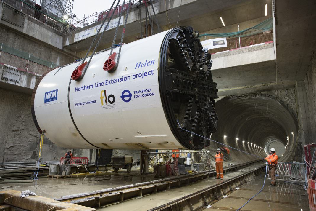Northern line extension TBMs lowered into position - Rail UK