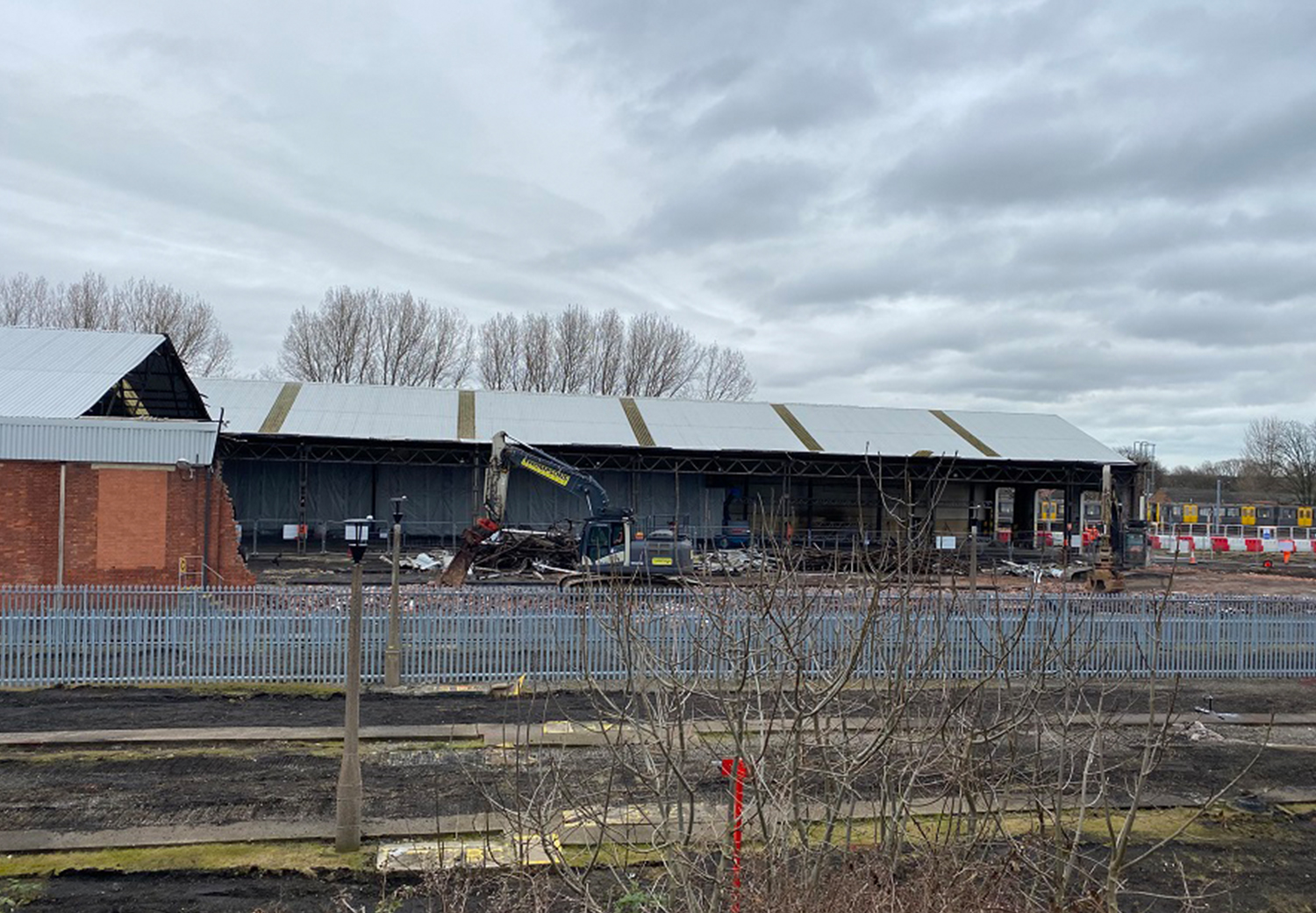 Demolition work gets underway on the Tyne and Wear Metro’s train depot ...