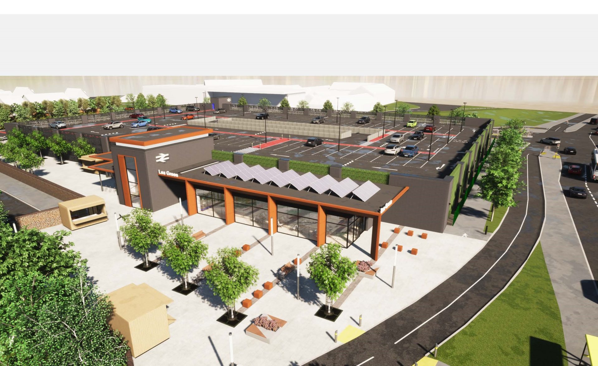 New station building and car park extension for Lea Green rail station ...