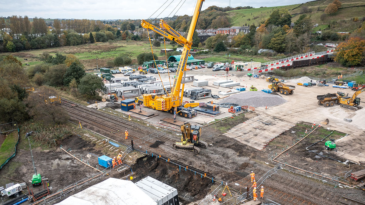Time-lapse released of Calder Valley line flood protection work - Rail UK
