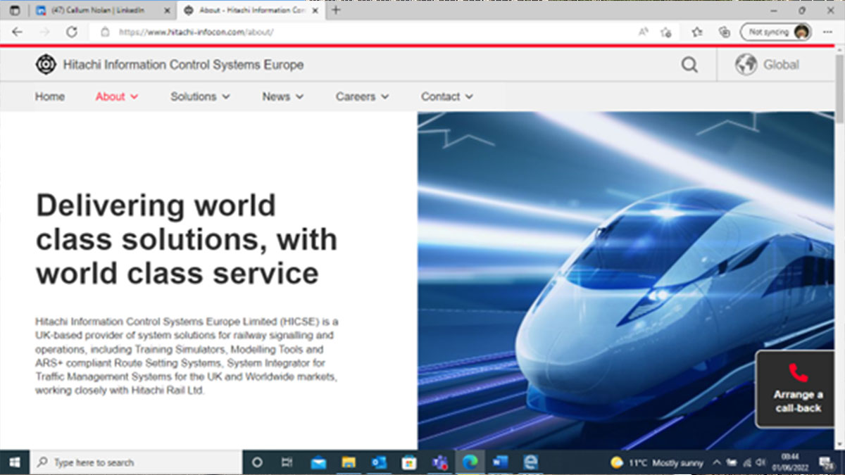 Hitachi Information Control Systems hits a high with new website - Rail UK