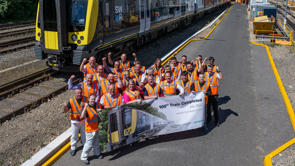 100th repainted SWR Desiro unit unveiled at Bournemouth - Rail UK
