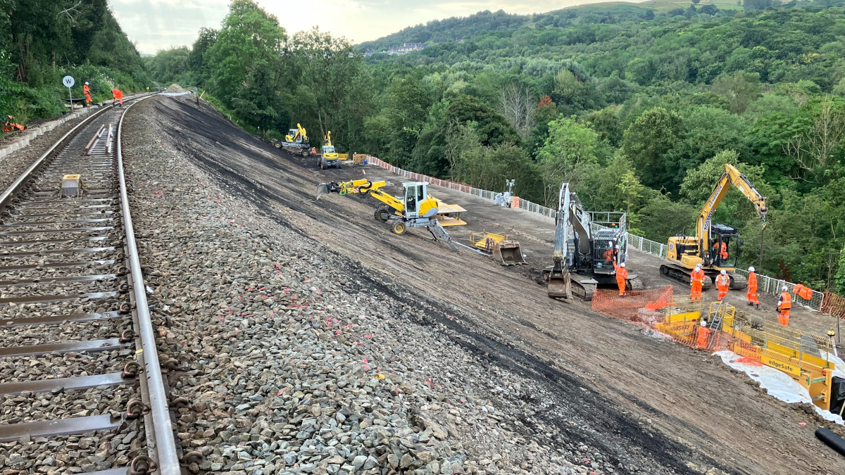 Work to repair railway earthworks continues in New Mills - Rail UK