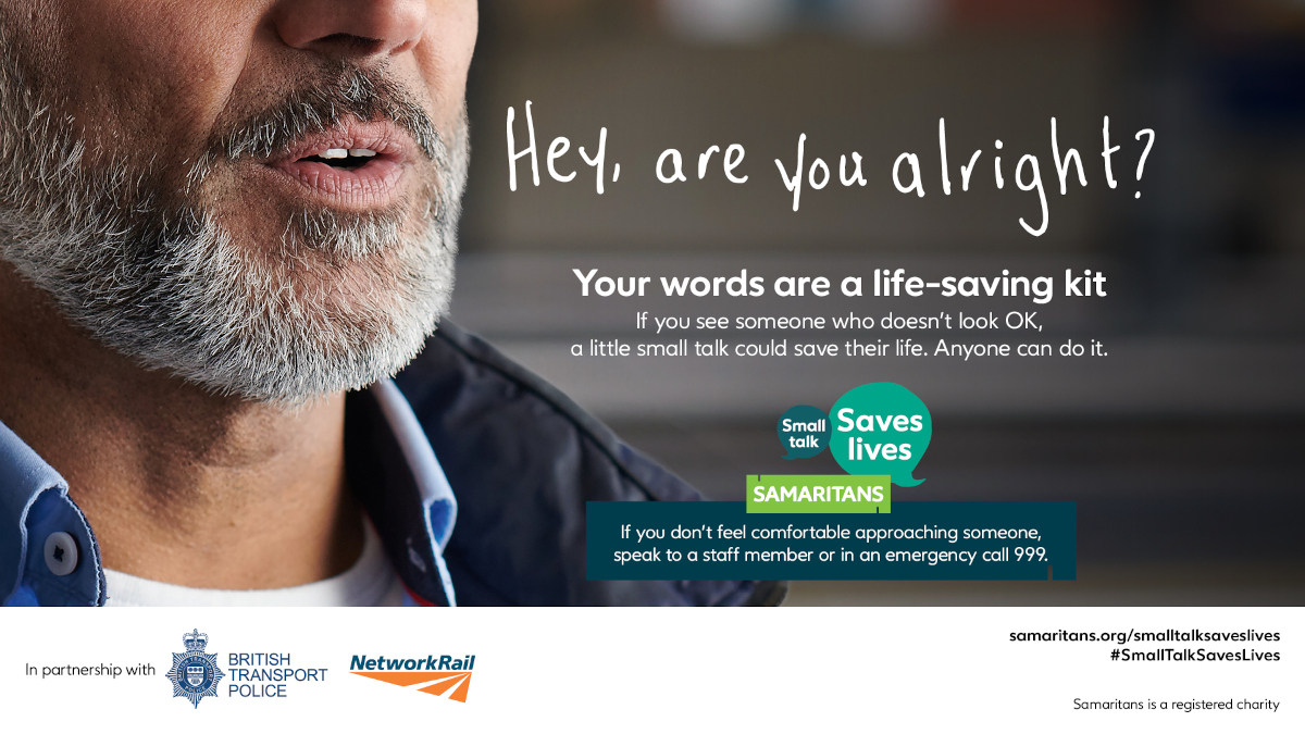 “Your words are a life-saving kit” says Network Rail and Samaritans ...