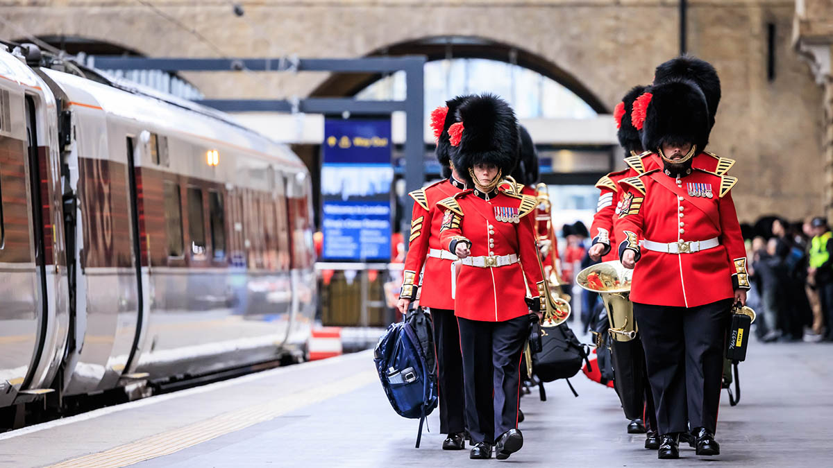 Proud to serve - LNER takes Coldstream Guards home for their 375th ...