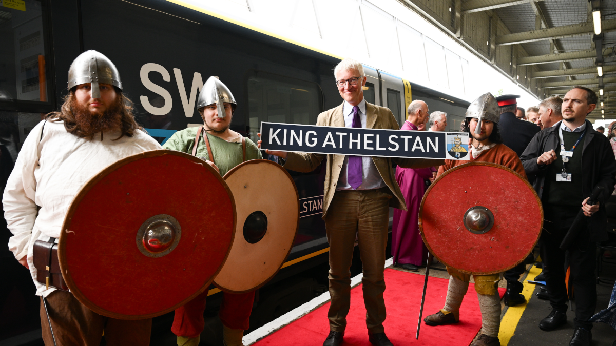 SWR train named in honour of England’s first king at Kingston station ...