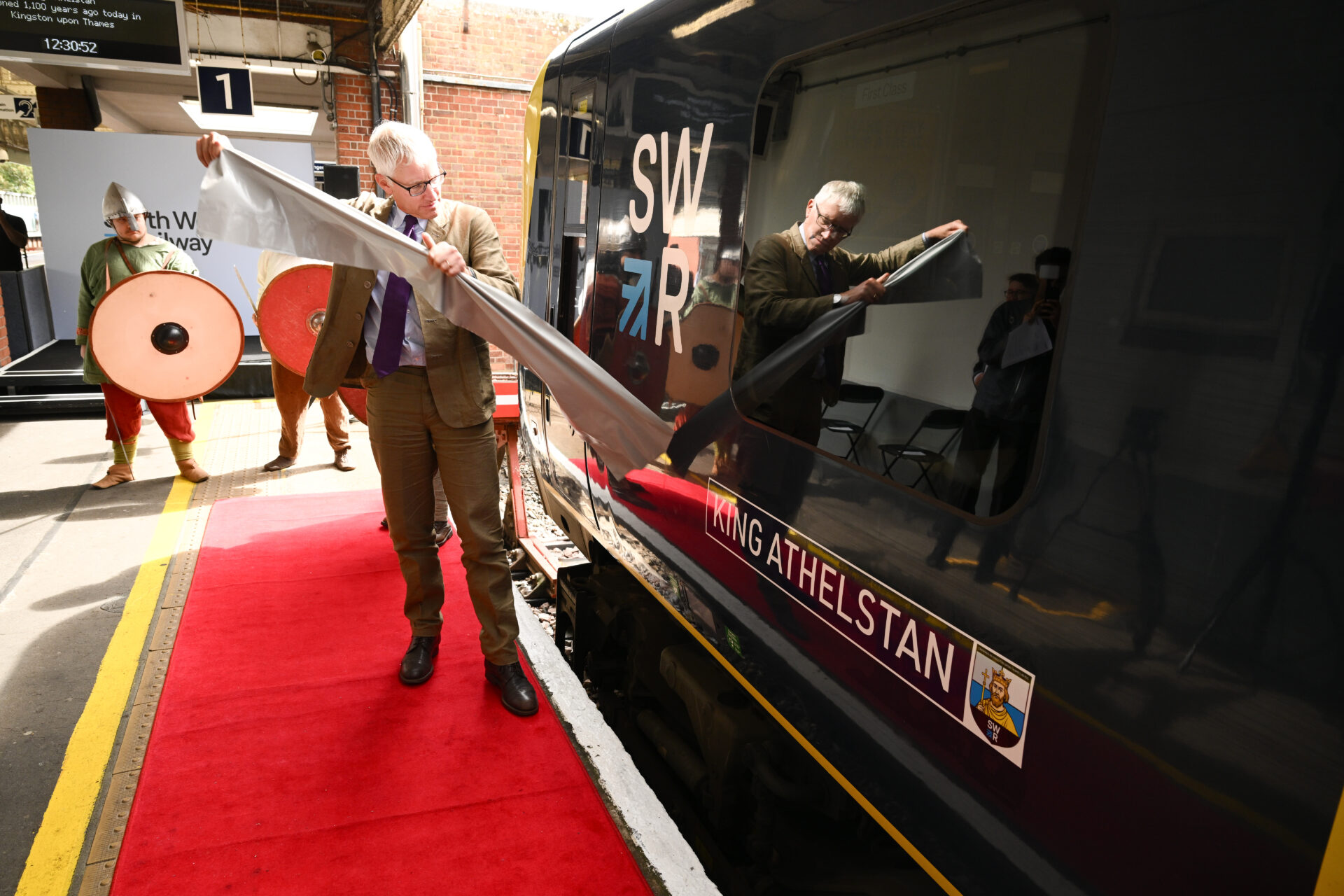 SWR train named in honour of England’s first king at Kingston station ...