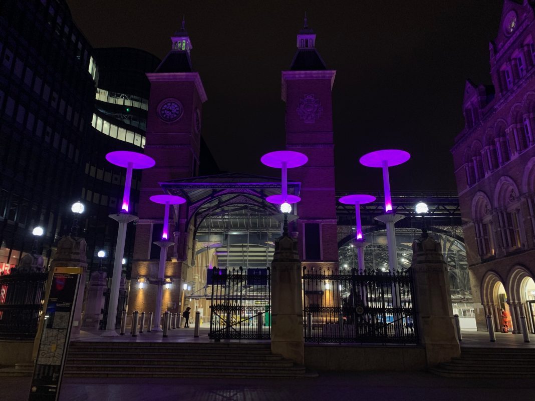 King’s Cross station lit in purple for #PurpleLightUp - Rail UK
